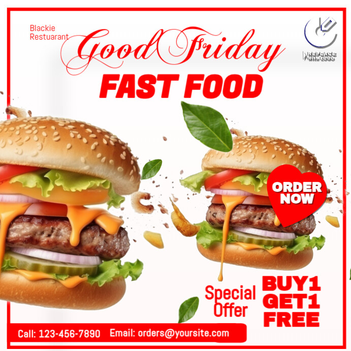 White Joyful Good Friday Fast Food Special Offer Buy1 Get 1 Free ...