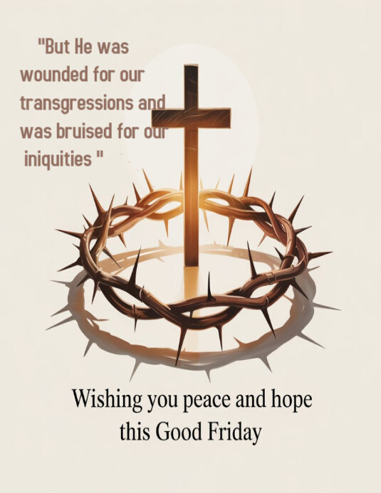Copy of White Joyful Good Friday Greeting Flyer (us Letter) | PosterMyWall
