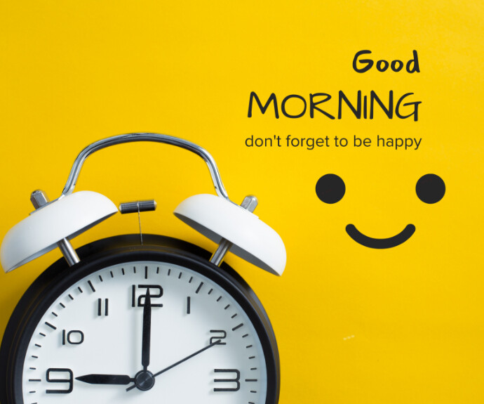 White Joyful Good Morning Alarm Clock Poster | Positive Quote | Yellow ...