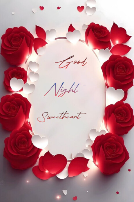 Copy of White Joyful Good Night Sweetheart Poster | PosterMyWall