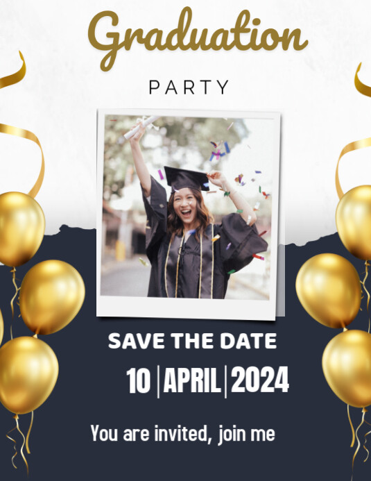 Copy of White Joyful Graduation Ceremony Flyer (us Letter) | PosterMyWall