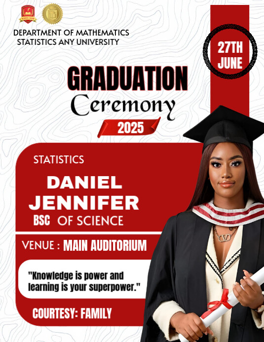 White Joyful Graduation Ceremony Flyer (us Letter) Template | PosterMyWall