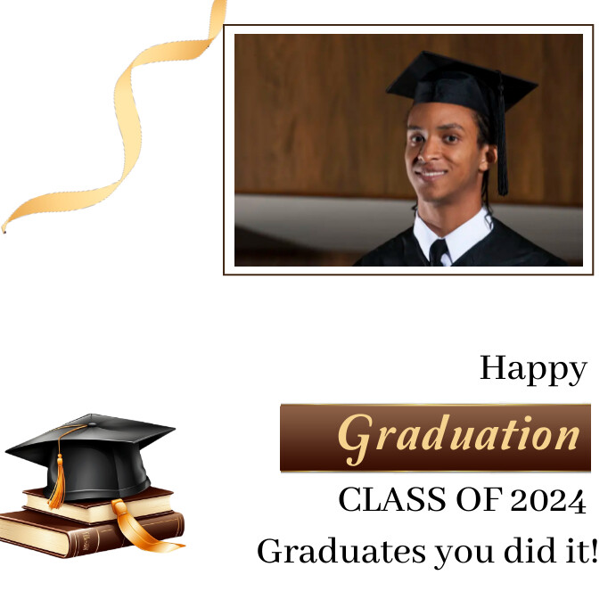 White Joyful Graduation Instagram Post Template | PosterMyWall