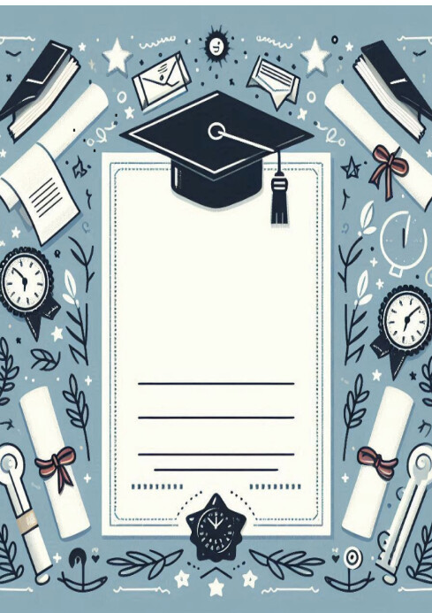 White Joyful Graduation Invitation Card A3 Template | PosterMyWall