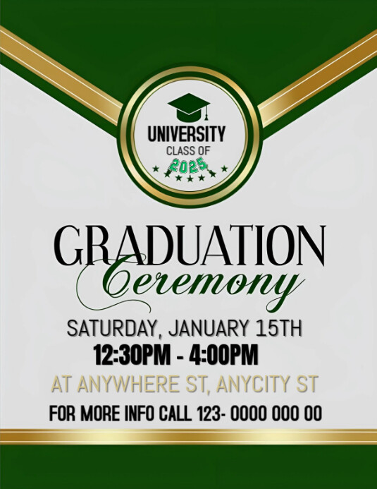 Copy of White Joyful Graduation Invitation Card Design Flyer (us Letter ...