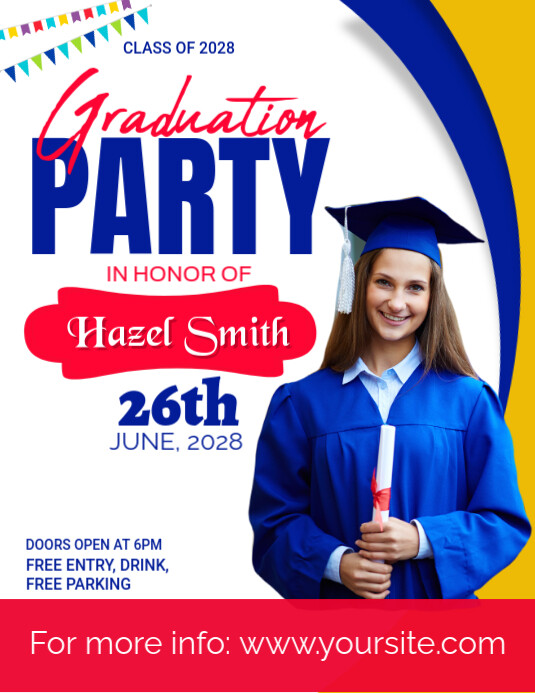 Copy of White Joyful Graduation Partuy Flyer (us Letter) | PosterMyWall