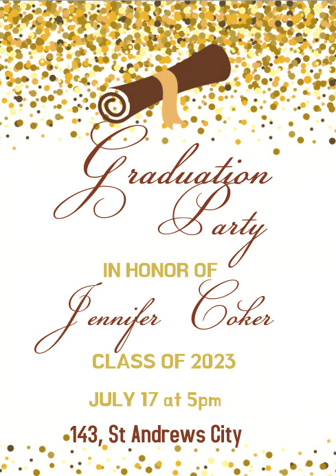 Copy of White Joyful Graduation Party Design Template | PosterMyWall