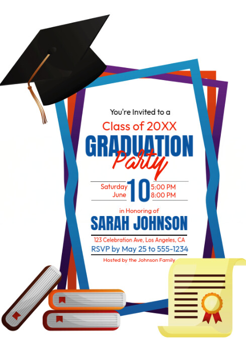 Copy of White Joyful Graduation Party Flyer A4 | PosterMyWall
