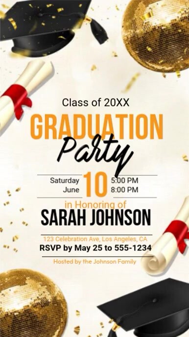 White Joyful Graduation Party Instagram Story Template | PosterMyWall