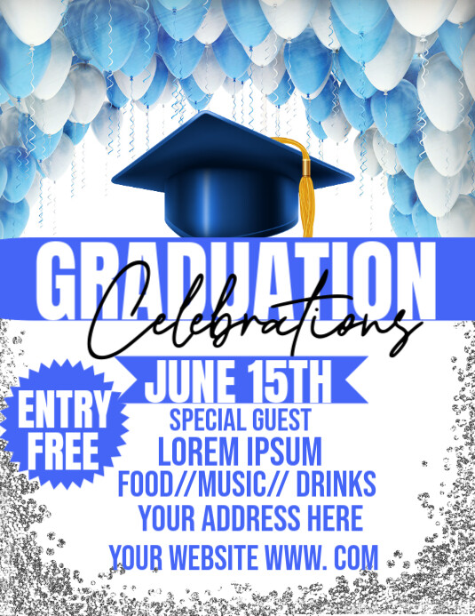 Copy of White Joyful Graduation Party Poster Flyer (us Letter ...