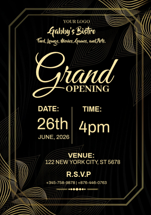Plantilla de White Joyful Grand Opening A4 | PosterMyWall