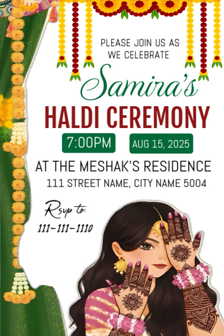 Copy of White Joyful Haldi Ceremony Ads Poster | PosterMyWall