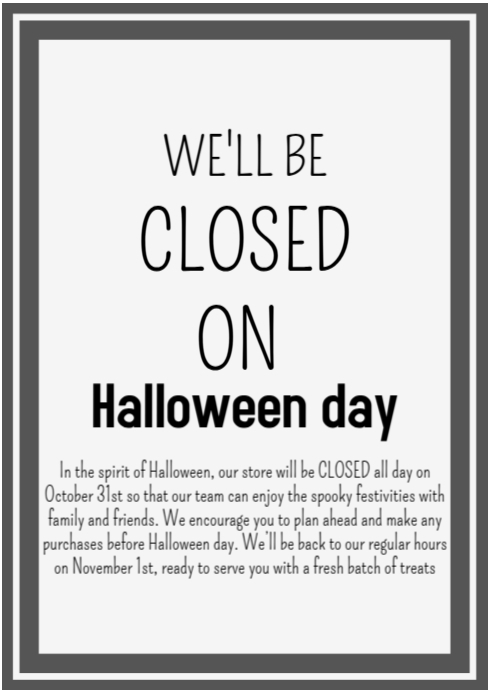 Plantilla de White Joyful Halloween Closed A4 | PosterMyWall