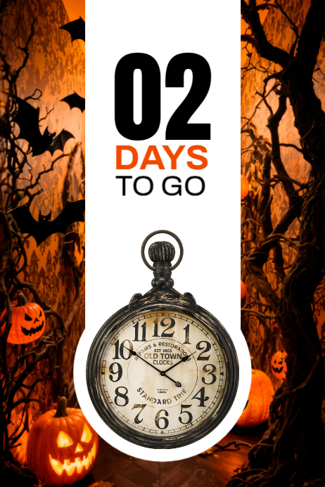 White Joyful Halloween Countdown Poster Template | PosterMyWall