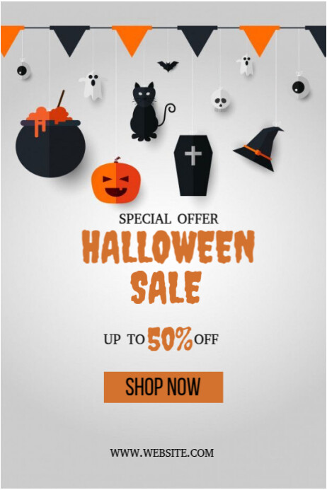 White Joyful Halloween Promotion Poster Template | PosterMyWall