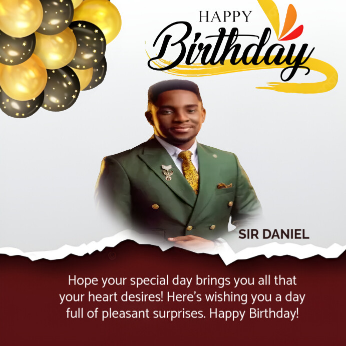 Copy of White Joyful Happpy Birthday Square (1:1) | PosterMyWall