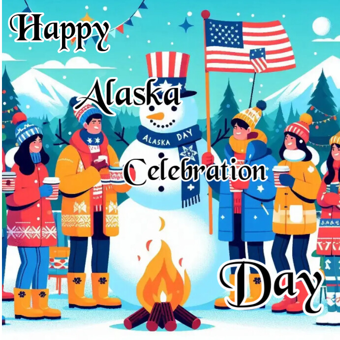 White Joyful Happy Alaska Celebration Day Instagram Post Template ...