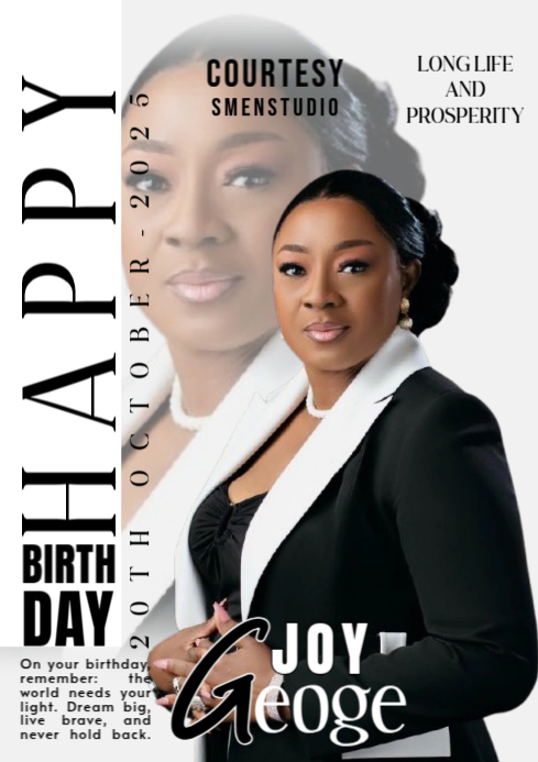 White Joyful Happy Birthday A4 Template | PosterMyWall