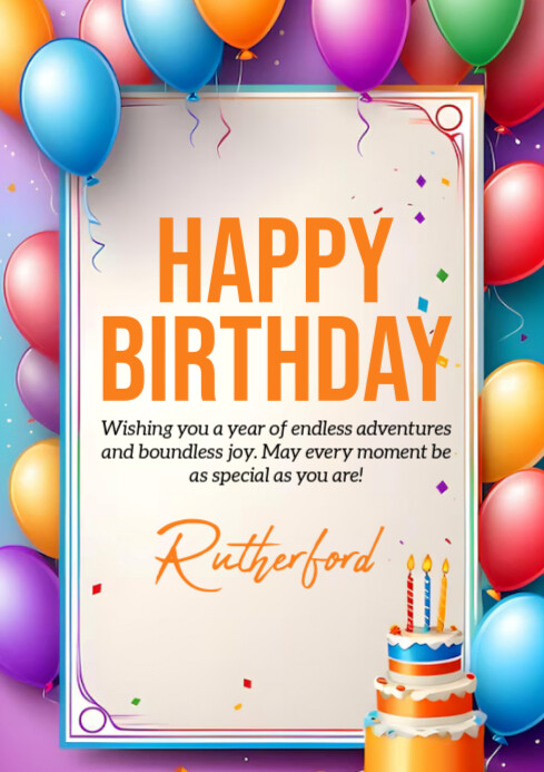 Plantilla de White Joyful Happy Birthday A4 | PosterMyWall