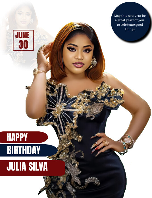 White Joyful Happy Birthday Design Flyer (us templaat | PosterMyWall