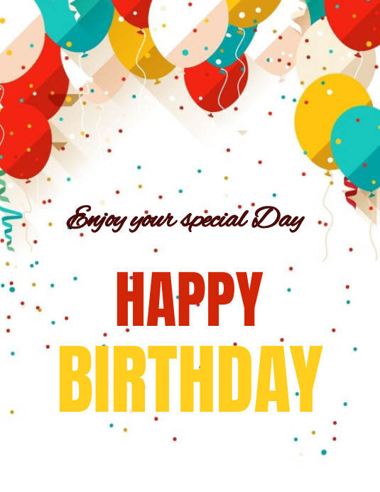 Copy of White Joyful Happy Birthday Flyer (us Letter | PosterMyWall