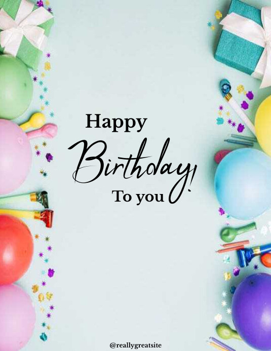 Modèle White Joyful Happy Birthday Flyer 2924 Flyer | PosterMyWall