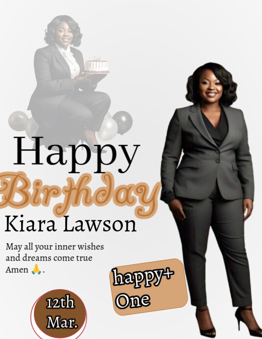 Plantilla de White Joyful Happy Birthday Flyer And Celebration Of Birth ...