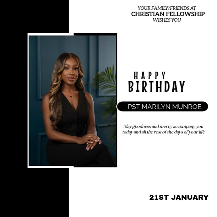 White Joyful Happy Birthday Flyer Square (1:1) Template | PosterMyWall