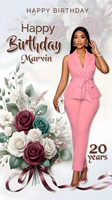 White Joyful Happy Birthday Marvin Instagram Story Template | PosterMyWall