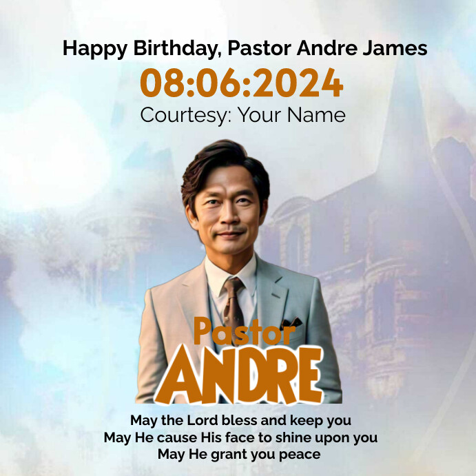 Plantilla de White Joyful Happy Birthday Pastor Design In | PosterMyWall