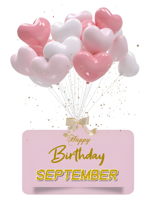 Copy of White Joyful Happy Birthday September Flyer ( | PosterMyWall
