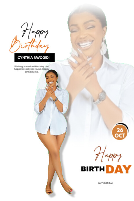 White Joyful Happy Birthday Templates Poster | PosterMyWall