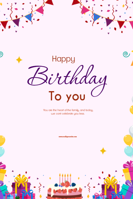 White Joyful Happy Birthday To You 2026 Templates Poster | PosterMyWall