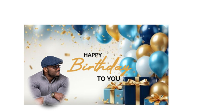 White Joyful Happy Birthday Youtube Thumbnail Template | PosterMyWall