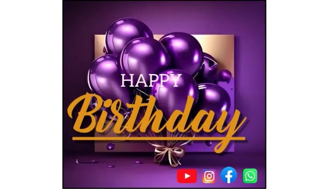Copy of White Joyful Happy Birthday Youtube Thumbnail | PosterMyWall