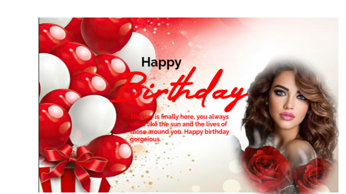 White Joyful Happy Birthday Youtube Thumbnail Template | PosterMyWall