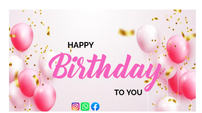 White Joyful Happy Birthday Youtube Thumbnail Template | PosterMyWall