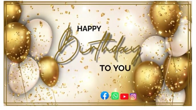 White Joyful Happy Birthday Youtube Thumbnail Template | PosterMyWall