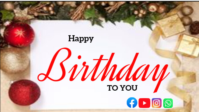 White Joyful Happy Birthday Youtube Thumbnail Template | PosterMyWall