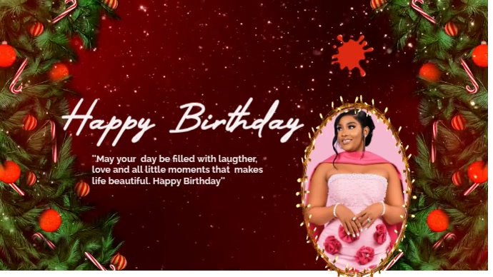 White Joyful Happy Birthday Youtube Thumbnail Template | PosterMyWall