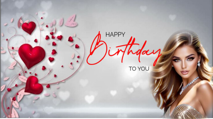 White Joyful Happy Birthday Youtube Thumbnail Template | PosterMyWall