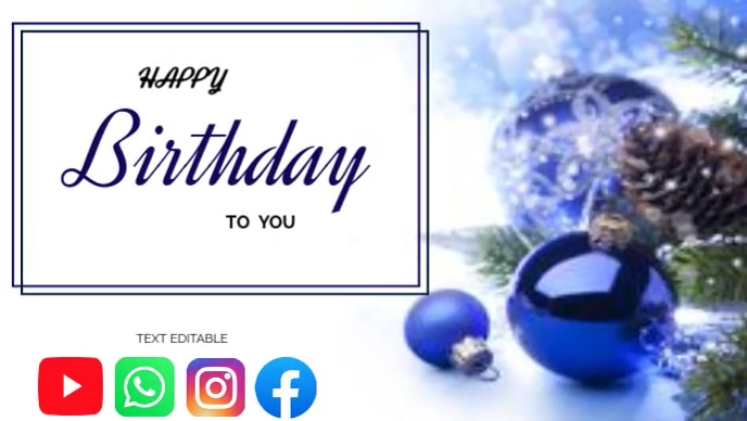 White Joyful Happy Birthday Youtube Thumbnail Template | PosterMyWall