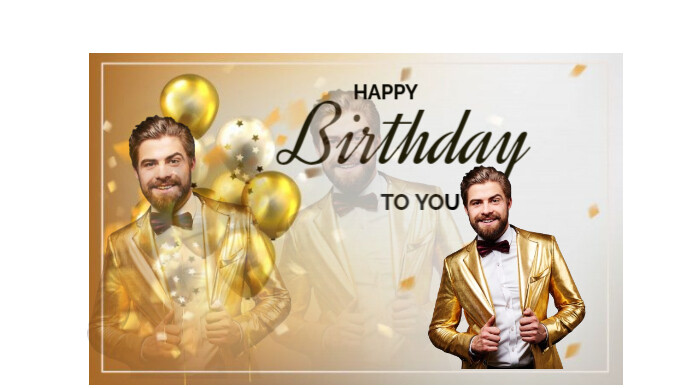 White Joyful Happy Birthday Youtube Thumbnail Template | PosterMyWall