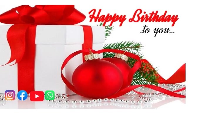 White Joyful Happy Birthday Youtube Thumbnail Template | PosterMyWall
