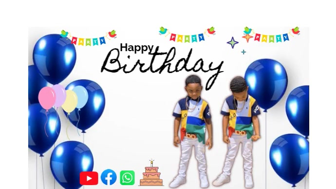 White Joyful Happy Birthday Youtube Thumbnail Template | PosterMyWall