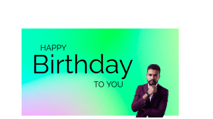 White Joyful Happy Birthday Youtube Thumbnail Template | PosterMyWall