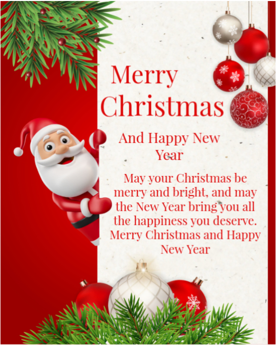 White Joyful Happy Christmas Instagram Portrait Template | PosterMyWall