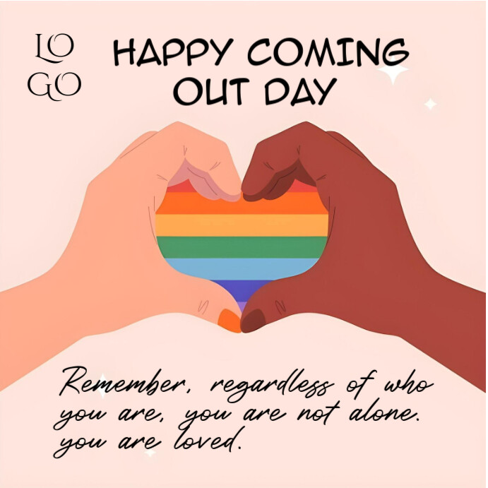 White Joyful Happy Coming Out Day Instagram Post Template | PosterMyWall