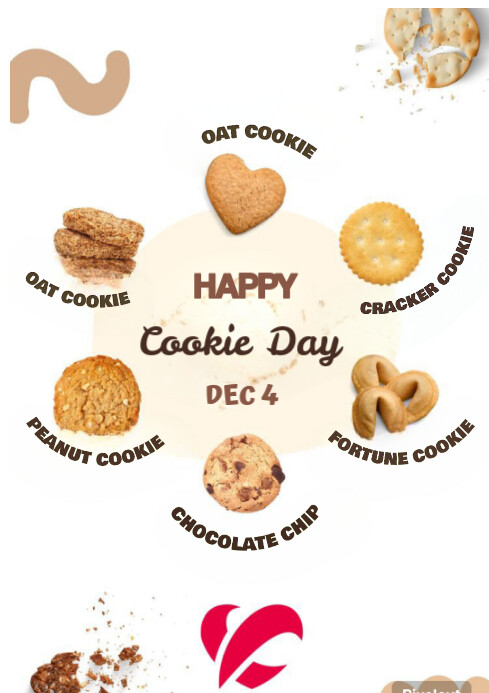 White Joyful Happy Cookie Day Template A4 | PosterMyWall