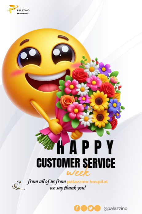 Copy of White Joyful Happy Customer Service Week Poster | PosterMyWall